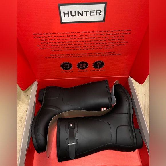 Hunter | Shoes | Brand New Hunter Short Matte Black Waterproof Boots ...